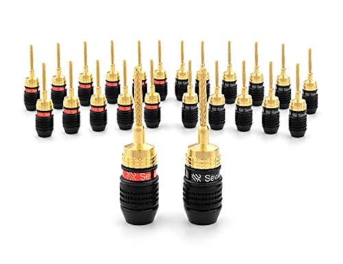 Deadbolt Flex Pin Banana Plugs for Spring Loaded Speaker Terminals, 12 ...