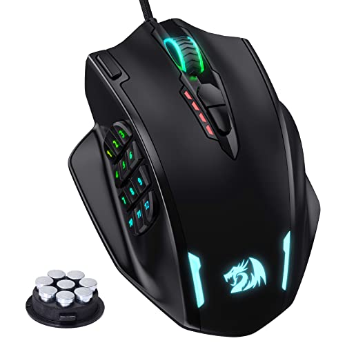 Redragon M908 Impact RGB LED MMO Gaming Mouse con 12 botones laterales ...