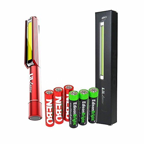 Nebo LiL Larry Red 250 lumen Flashlight COB LED 6373 Magnetic Worklight ...