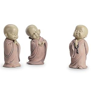 Amazon.com : Standing Buddhist Monks Set of 3 : Garden & Outdoor