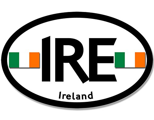 Amazon.com: American Vinyl Oval White IRE with Ireland Flags Sticker ...