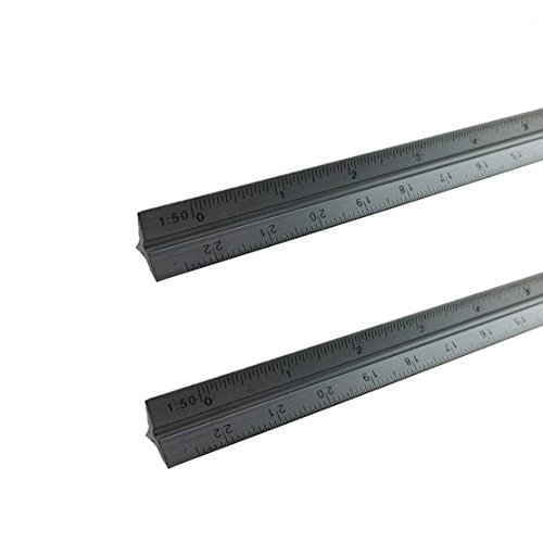 Buy Acmer Professional Metric Triangular Solid Aluminum Scale ...