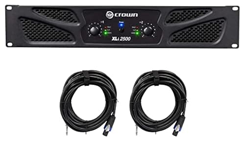 Crown Pro Audio XLi2500 1500w 2 Channel DJ/PA Amplifier+2 Speakon to 1/ ...
