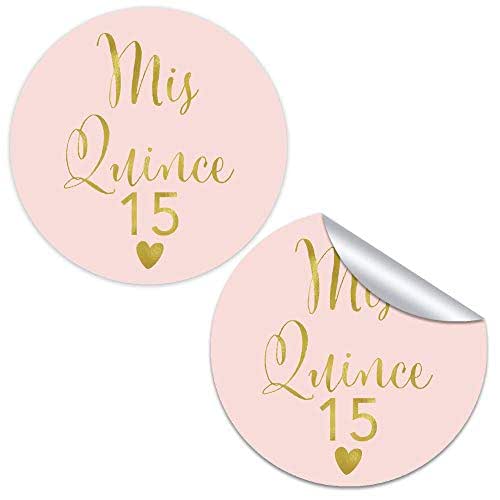 Amazon.com: Mis Quince Stickers, 40 2" Party Circle Stickers by ...