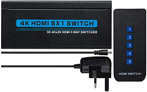 Nikkai 5-Port HDMI Switch – Black – BigaMart