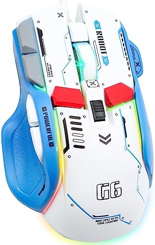 VEGCOO Wired Gaming Mouse, 12800 DPI Optical Gamer Mouse with 10 ...
