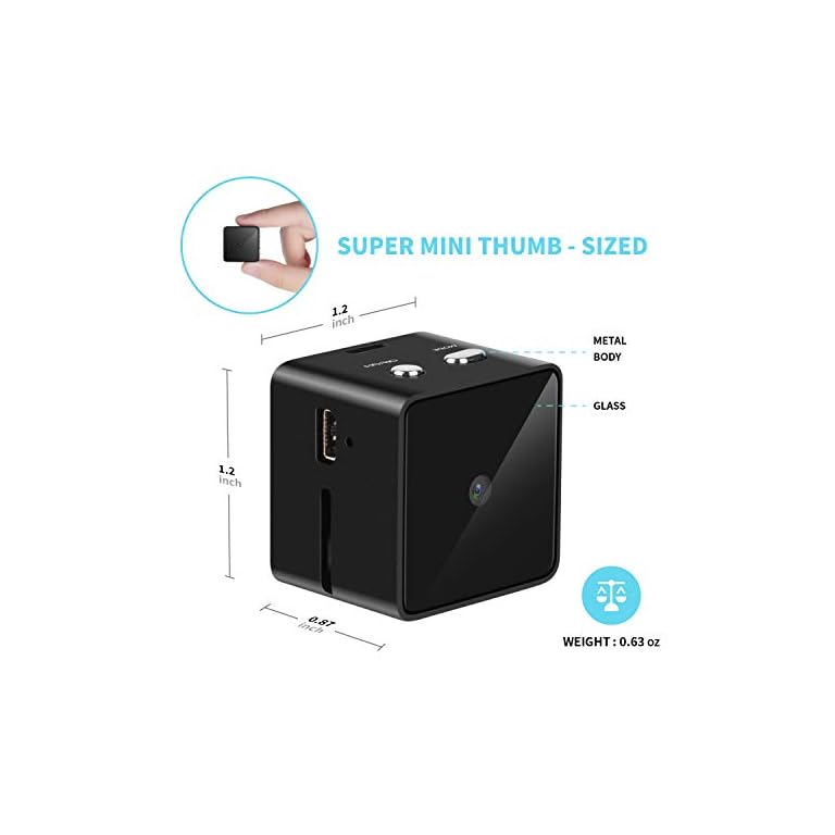 Mini Cube Spy Hidden Camera Full HD 1080P with Motion Detection, Metal ...