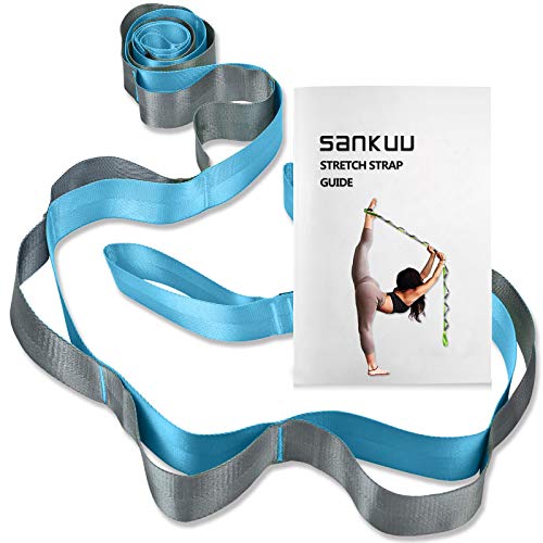 SANKUU Yoga Straps Stretching Strap with 12 Loops Workout Poster ...