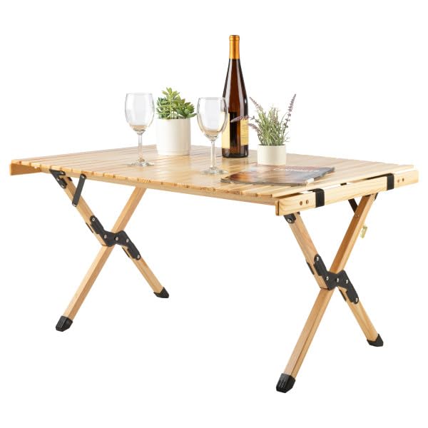 Wakeman Foldable Camping Table Roll Up Folding Table Easy Assembly ...