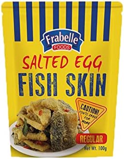 Frabelle Salted Egg Fish Skin, Made from Premium Salmon Skin, Seasoned ...