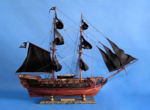 Buy Caribbean Pirate Ship Limited 37" - Black Sails - Wooden Pirate ...