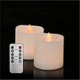 Amazon.com: MISSTIME 3x3 Flickering Flameless Candles Set of 2,3 inch ...