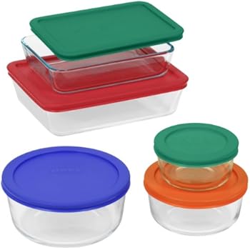 Amazon.com: Pyrex Simply Store 10-Piece Glass Food Storage Set with ...