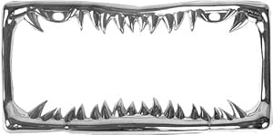 Amazon.com: Custom Accessories 92717 Chrome Jaws Metal License Plate ...