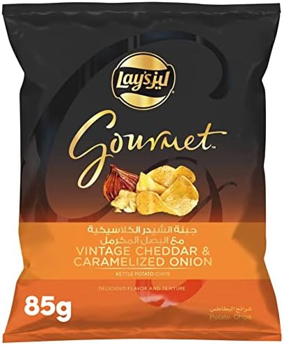 Lays Gourmet Vintage Cheddar And Caramelized Onion Potato Chips 85 G ...