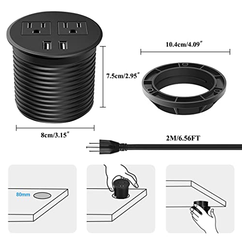Haylink Power Grommet, Round Recessed Power Outlet Plug, 3.15 Inch Desk ...