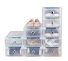 Shoe Rack Organiser 9 Plastic Drawer Shoe Storage Box Clear Stackable ...