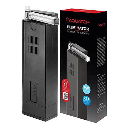 Aquatop 211 GPH Slim Internal Filter with 9W UV Light - UV for Crystal ...