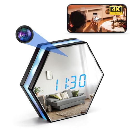 Hidden Camera Clock, HD 4K Spy Camera Hidden Cameras Video, Clock ...