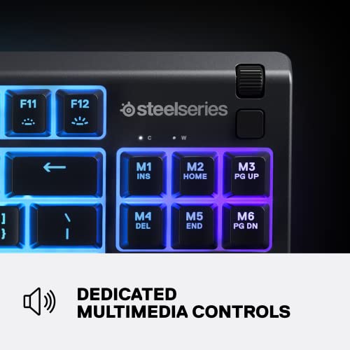 SteelSeries Apex 3 TKL RGB Gaming Keyboard – Tenkeyless Compact Form ...