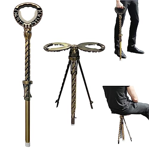 Upgraded Walking Cane with Seat Folding Cane Seat Portable Cane Stool ...