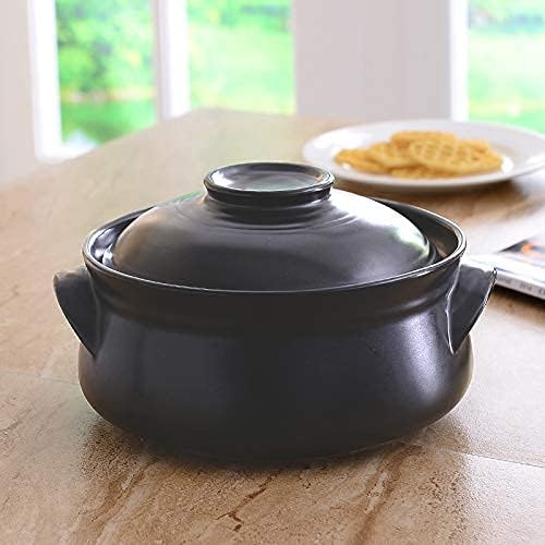 Ceramic Stone Bowl with Lid,Cooking Clay Pot Hot Pans Cookware Sets ...