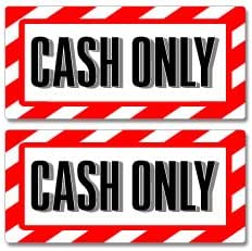 Amazon.com: Graphics and More Cash Only Sign - Alert Warning - Set of 2 ...