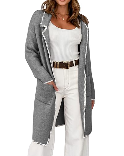 BTFBM Women's Open Front Cardigan Lapel Coatigan Lady 2024 Fall Winter ...