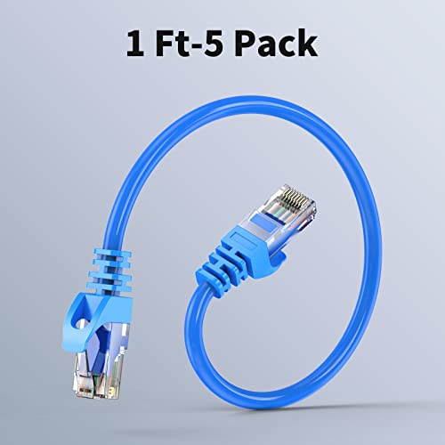 CableCreation Cat 6 Ethernet Cable 5 Pack 1ft, Internet Network Cords ...