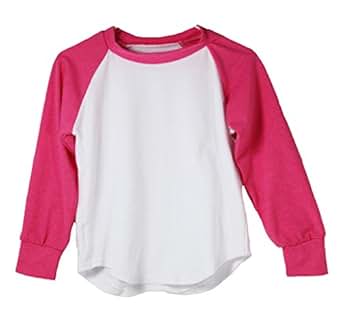 Amazon.com: Hot Pink Long Sleeve Raglan Baseball T-Shirt: Clothing
