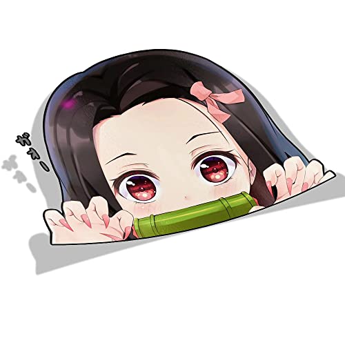 BLKUOPAR 6'' x 4.6'' Nezuko Kamado Peeker Car Stickers Anime Slayer ...