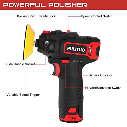Cordless-Buffer-Polisher for Car-Detailing, 3 Inch Electric Power ...