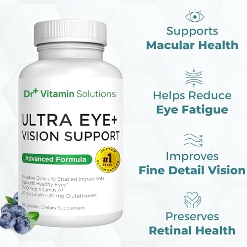 Ultra Eye & Vision Support Eye Vitamins Lutein, Zinc, Vitamin A Taurine ...