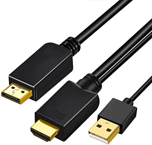 HDMI to DisplayPort Adapter Cable, HDMI to DP Converter Cable, HDMI ...