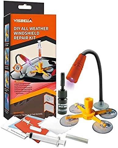 Visbella Windshield repair kit All Weather Car With UV Light DIY Auto ...