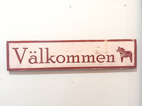 Amazon.com: Swedish Welcome Sign - Valkommen primative vintage rustic ...