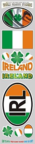 Car Chrome Decals STS-IRL Ireland Irish 10 stickers set flag decal ...