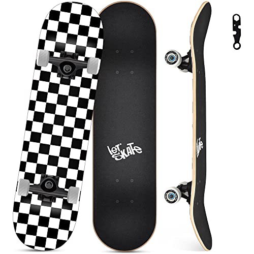 Skateboards for Beginners, 31"x8" Complete Skateboard for Kids Teens ...