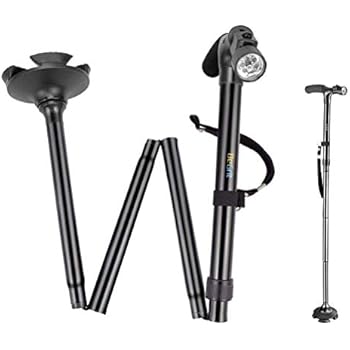 Amazon.com: Short Cane - Self Standing Cane - with 4 Feet and Light ...