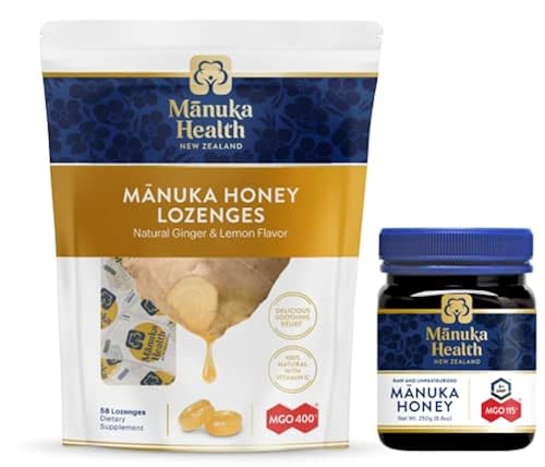 Manuka Health, Manuka Honey Lozenge and Honey Jar Bundle, Lemon and ...