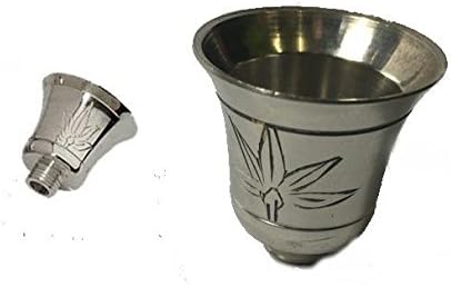 LARGE 30mm JUMBO METAL CHILLUM BONG BOWL ATTACHMENT ENGRVAVED WEED LEAF ...