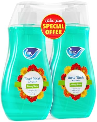 Fine Hand Wash 2 Bottles 450ml, Morning Breeze Scent Hand Wash Liquid ...