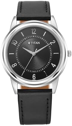 Titan Karishma Zing Quartz Analog Black Dial Leather Strap Watch for ...