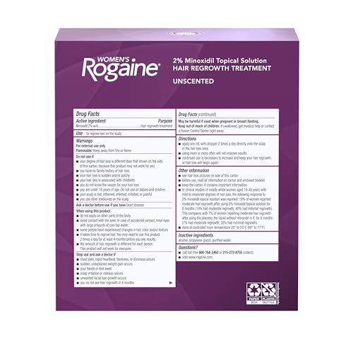 Rogaine Women's 2% Minoxidil Topical Solution For Womens Hair Thinning ...