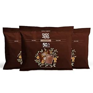 Amazon.com : ChocZero 50% Dark Chocolate, Sugar free, Low Carb. No ...