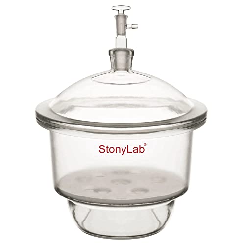 stonylab Glass Vacuum Desiccator, Lab Vacuum Desiccator with Glass ...