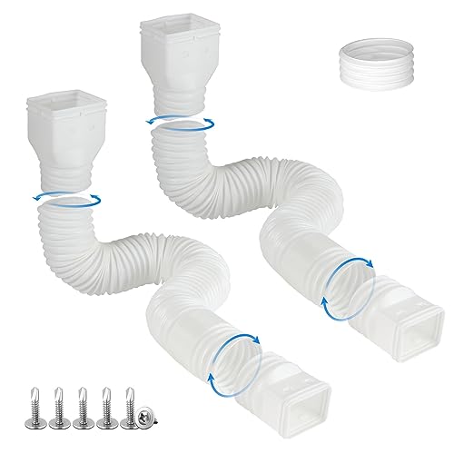 plusgutter 2 Pack Rain Gutter Downspout Extensions, Flexible Downspout ...