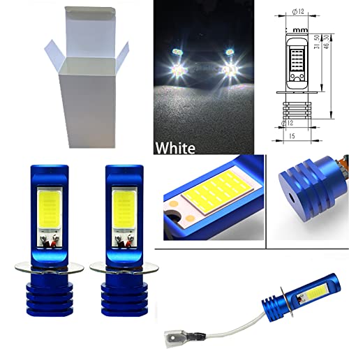 H3 LED bulb fog light Extremely Bright white bulbs golden yellow, dual ...