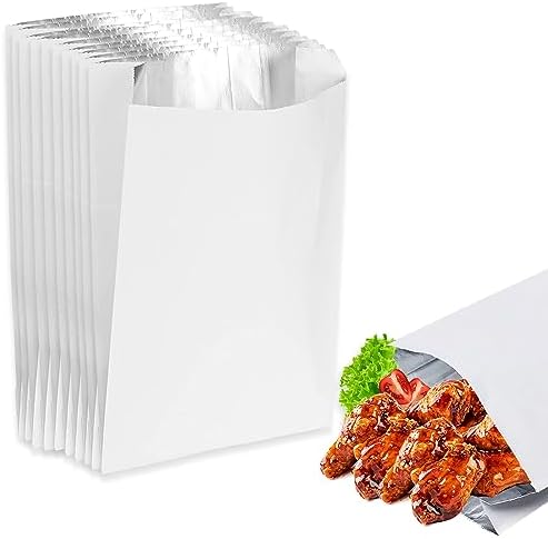 Geakv Edenpack BBQ Bags White Foil Lined Paper Bag Greaseproof Chicken ...