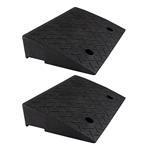 CAROOZE 2 PCS 4’’ Rubber Curb Ramps Heavy Duty Threshold Ramp Loading ...